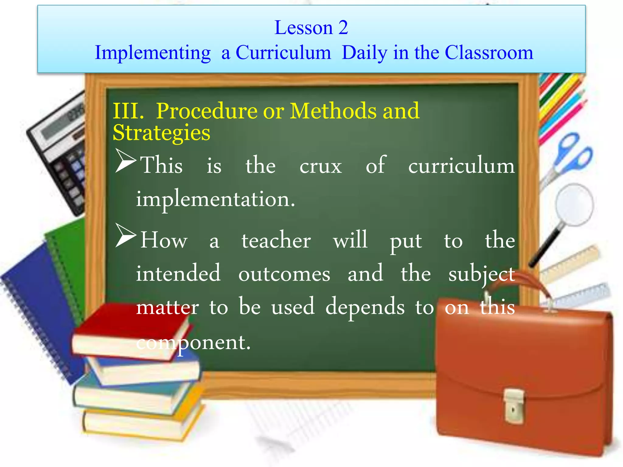 Implementation of curriculum | PPTX