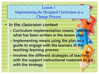 Implementation of curriculum | PPTX