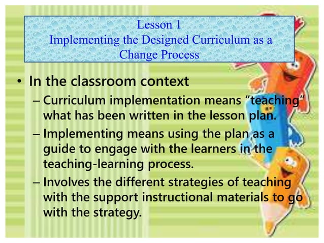 Implementation of curriculum | PPTX