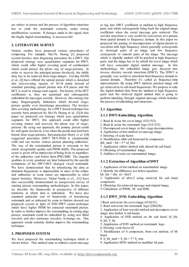 Implementation Of Digital Image Watermarking Techniques Using Dwt And Dwt Svd Method Docx