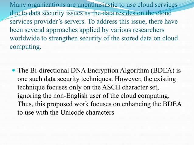 IMPLEMENTATION OF DNA CRYPTOGRAPHY IN CLOUD COMPUTING AND.pptx | Cloud Computing | Internet