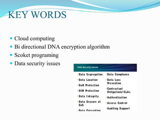 IMPLEMENTATION OF DNA CRYPTOGRAPHY IN CLOUD COMPUTING AND.pptx | Cloud Computing | Internet