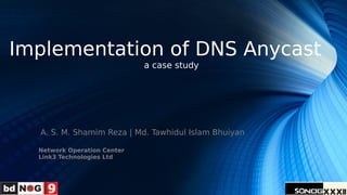 Implementation of DNS Anycast - a case study | PDF