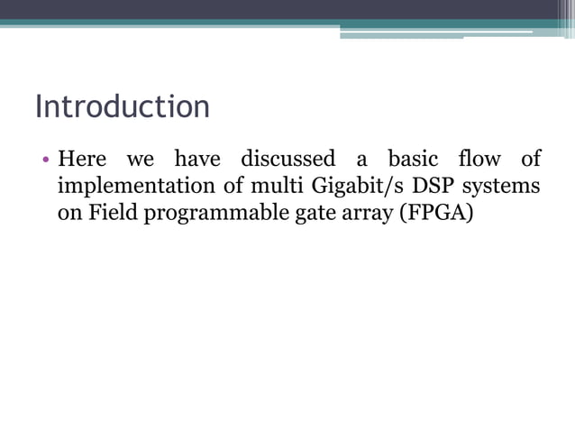 Implementation Of Dsp Algorithms On Fpga Ppt