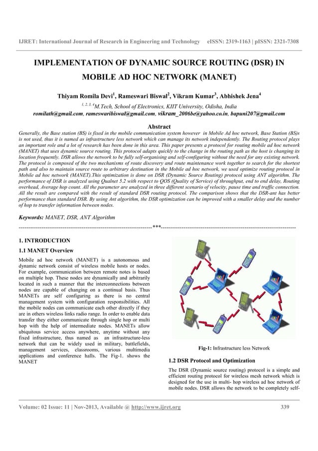 Implementation of dynamic source routing (dsr) in | PDF | Computer Networking | Computing