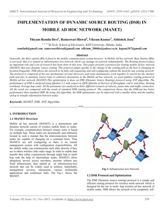 Implementation of dynamic source routing (dsr) in mobile ad hoc network (manet) | PDF
