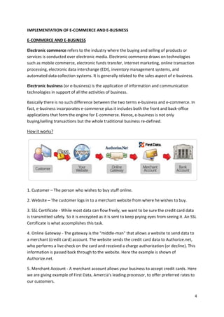 Implementation of e commerce in airtel | PDF