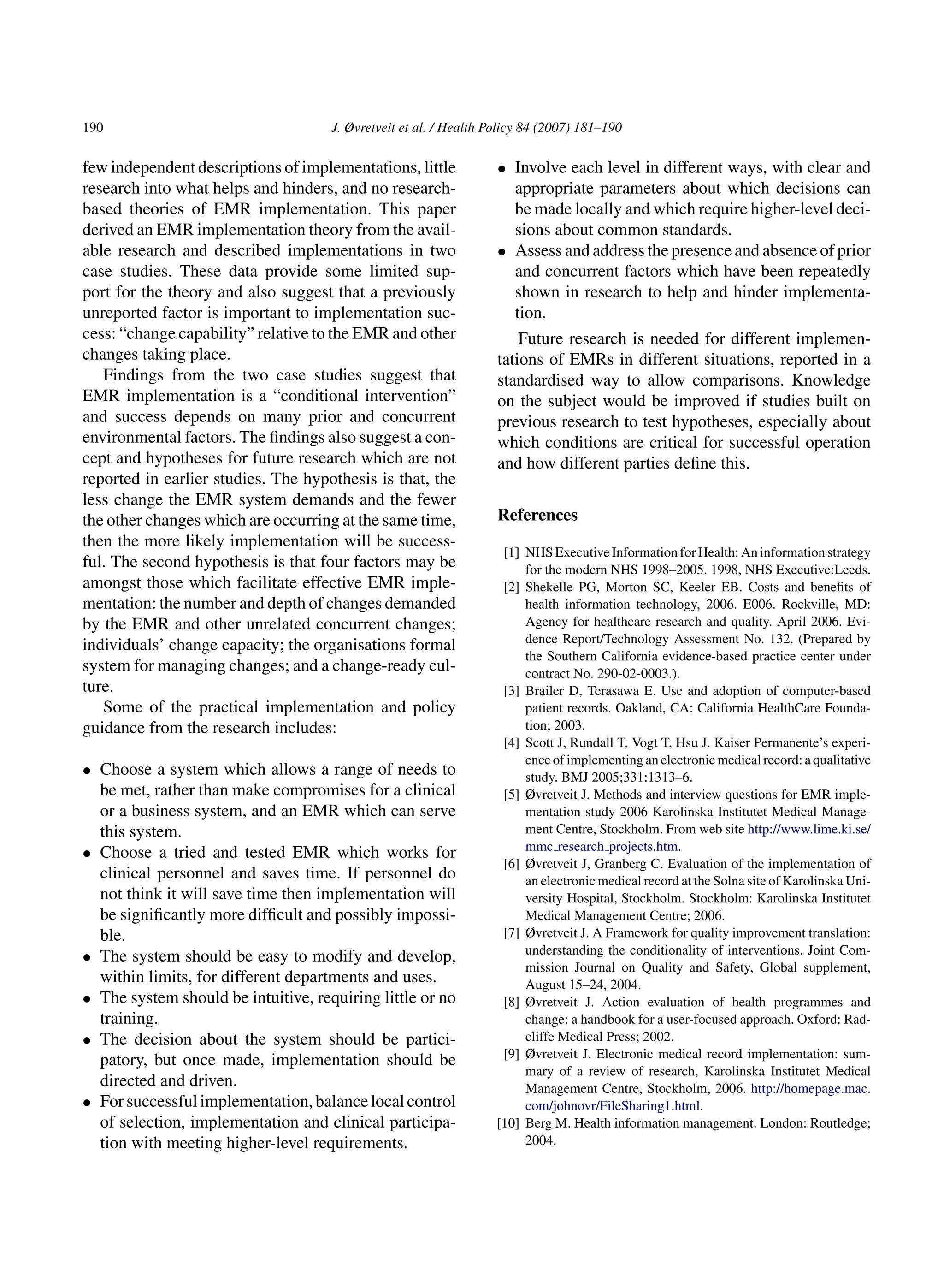 Implementation Of Electronic Medical Records In Hospitals Two Case ...