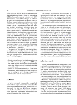 Implementation Of Electronic Medical Records In Hospitals Two Case Studies | PDF