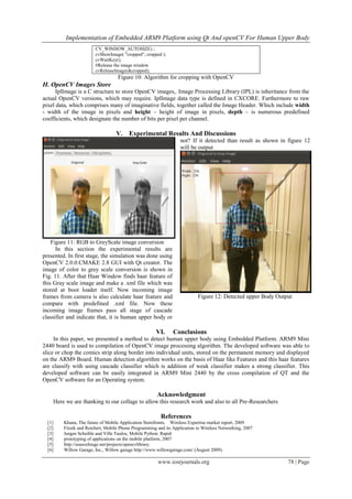Implementation of embedded arm9 platform using qt and open cv for human upper body detection | PDF