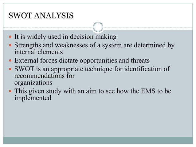 Implementation of ems in teri university | PPT