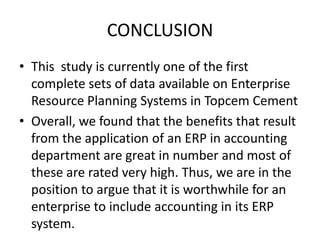 Implementation of erp(enterprise resource planning) in one .. | PPT