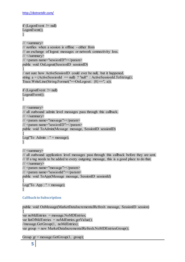 Implementation Of Fix Messages For Fix 50 Sp2 And Fixt11