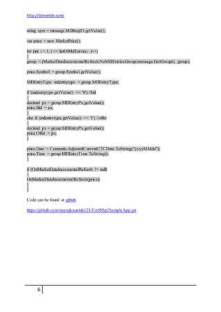Implementation of fix messages for fix 5.0 sp2 and fixt1.1 ...