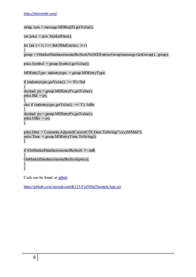 Implementation Of Fix Messages For Fix 50 Sp2 And Fixt11
