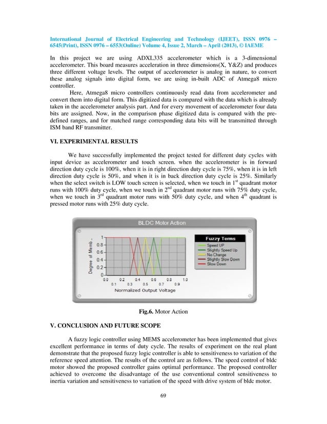Implementation of fuzzy logic using mems accelerometer for controlling bldc | PDF | Internet of ...