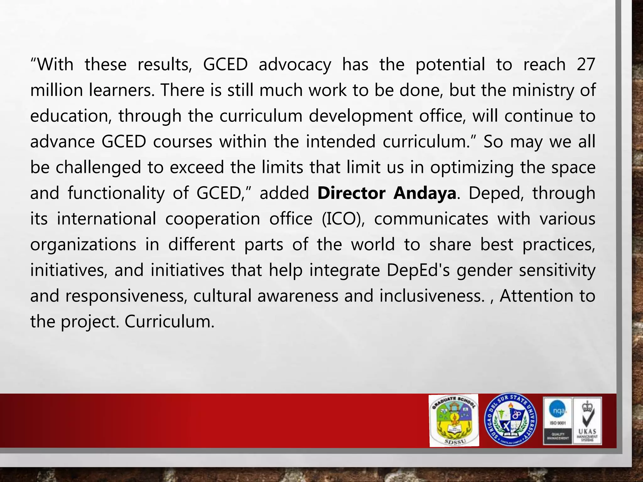 Implementation of GCE in the Philippines - Jaypee D. Platero report.pptx