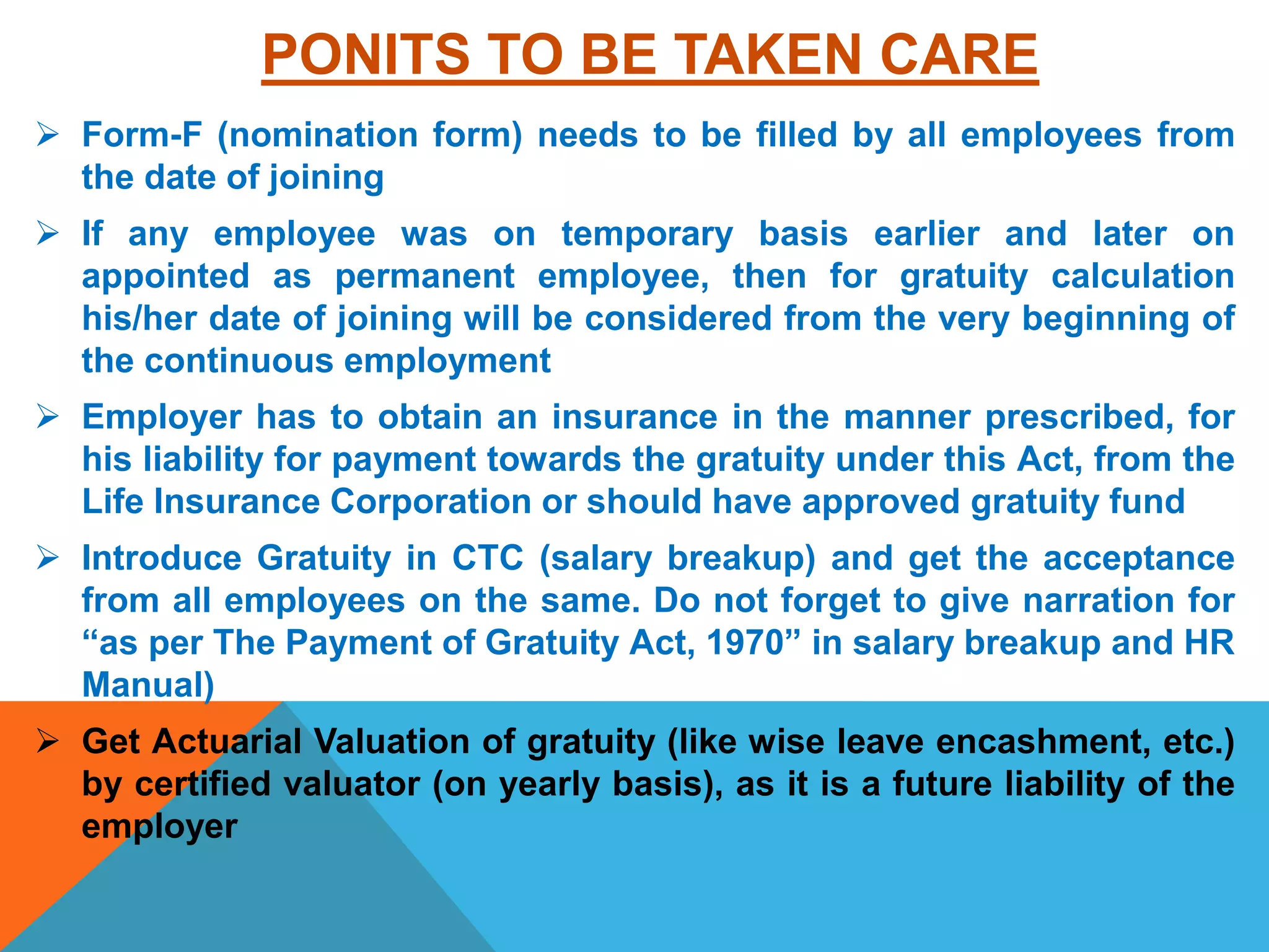 Implementation of gratuity | PPTX