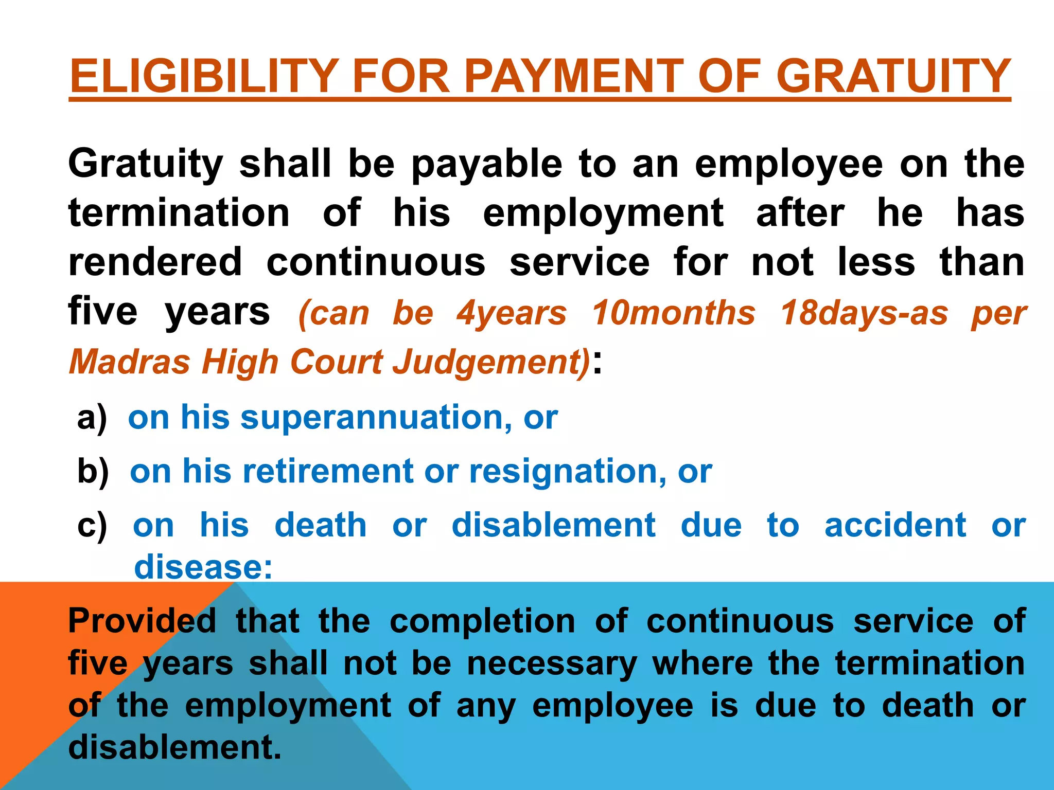 Implementation of gratuity | PPTX