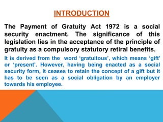 Implementation of gratuity | PPTX