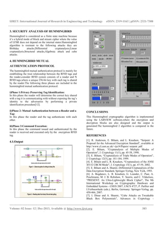 Implementation of hummingbird cryptographic | PDF | Internet of Things | Internet