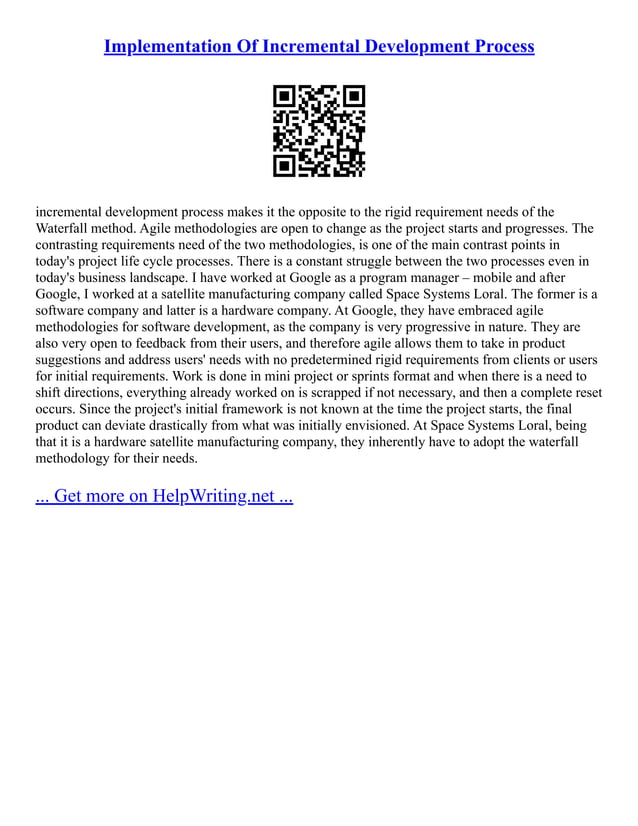 Implementation Of Incremental Development Process | PDF
