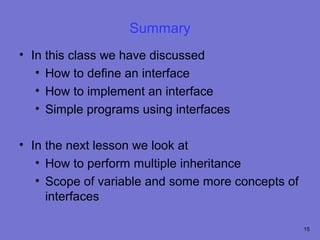 Implementation of interface9 cm604.30