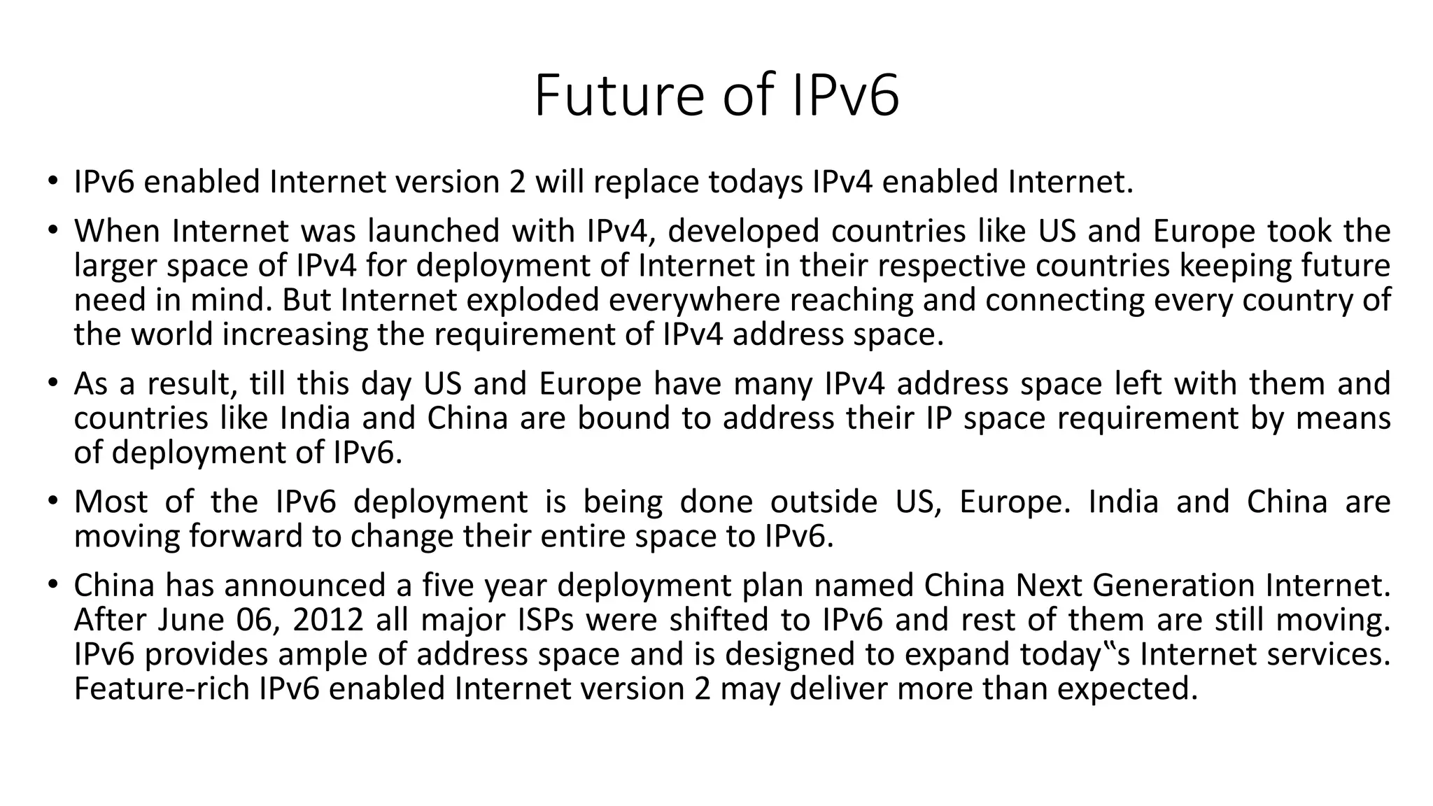 A very good introduction to IPv6 | PPTX