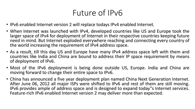 A very good introduction to IPv6 | PPTX