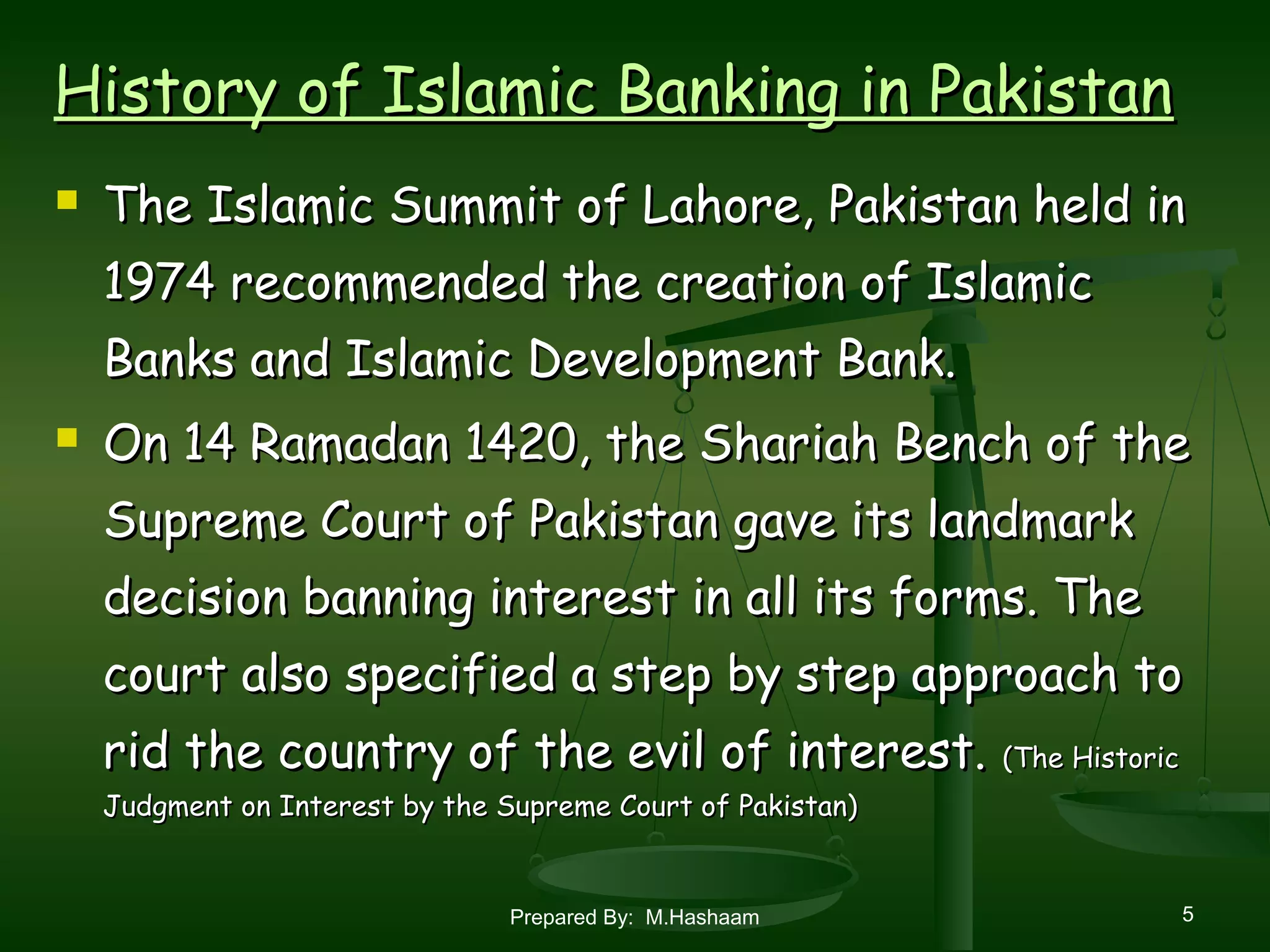 Implementation of islamic banking in pakistan by m.hashaam | PPT