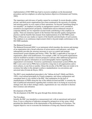 Implementation of iso 9000 | DOC | Business Operations | Business