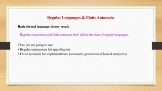 Implementation of lexical analyser | PPTX | Programming Languages | Computing