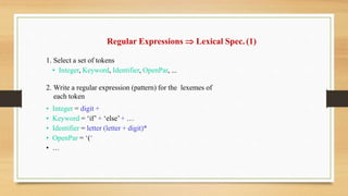 Implementation of lexical analyser | PPTX | Programming Languages | Computing