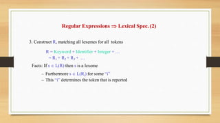 Implementation of lexical analyser | PPTX | Programming Languages | Computing