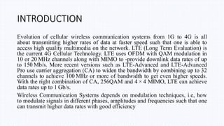Implementation of m qam modulation techniques in 4 g communication | PPTX