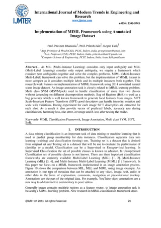 Implementation of miml framework using annotated | PDF