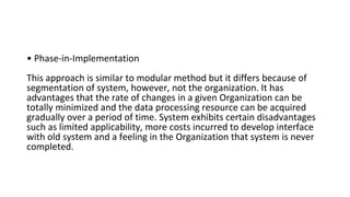 Implementation of MIS and its methods | PPT