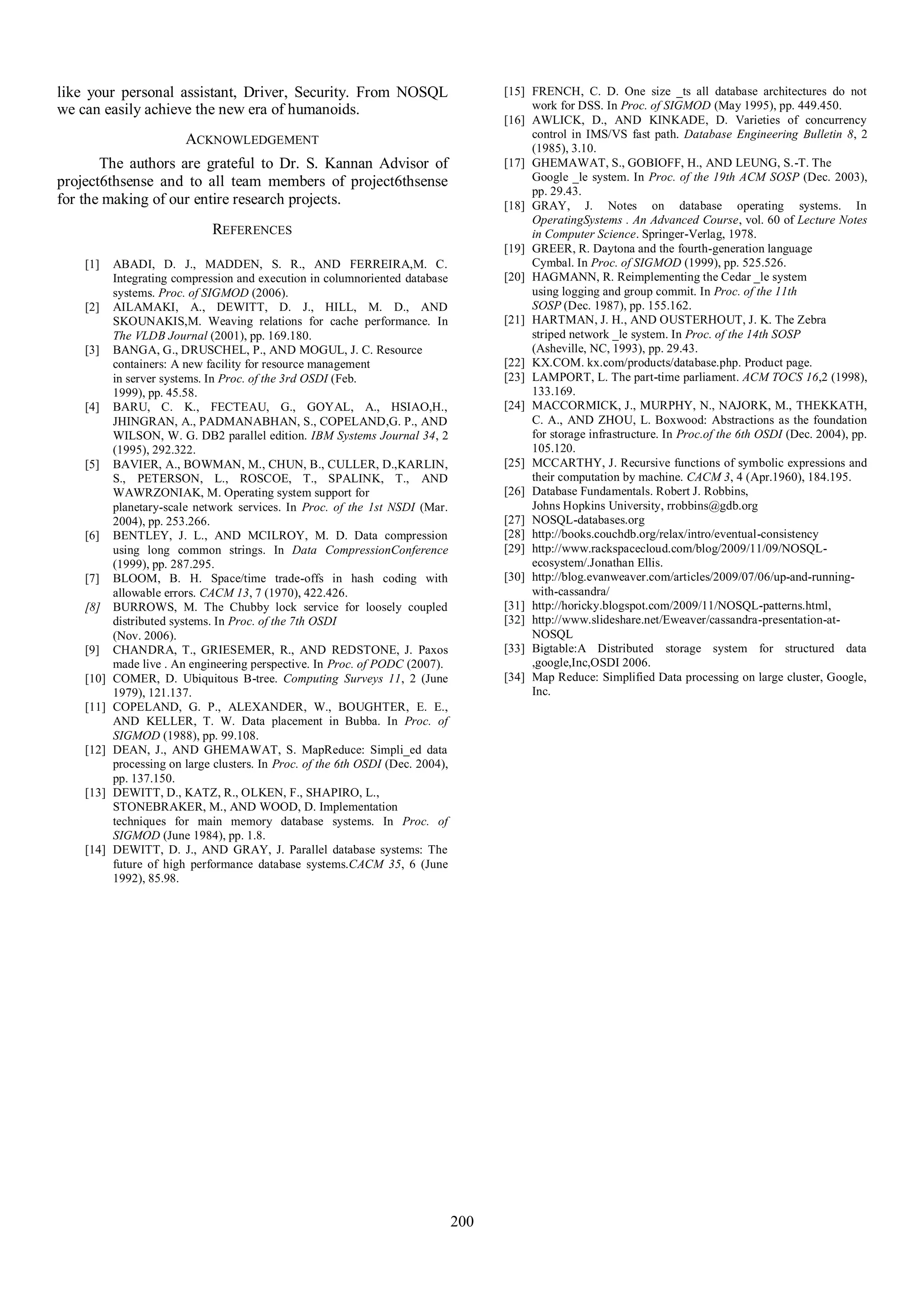 Implementation of nosql for robotics | PDF | Databases | Computer Software and Applications