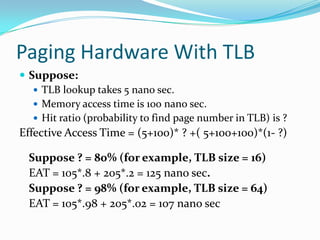 Implementation of page table | PPTX