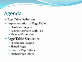 Implementation of page table | PPTX