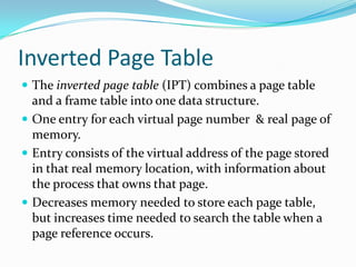 Implementation of page table | PPTX