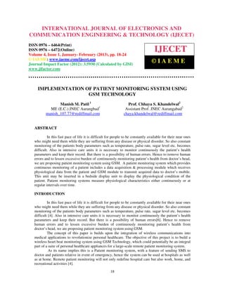 Implementation of patient monitoring system using gsm technology 2 | PDF