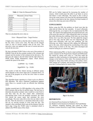 Implementation of pid control to reduce wobbling in a line following ...