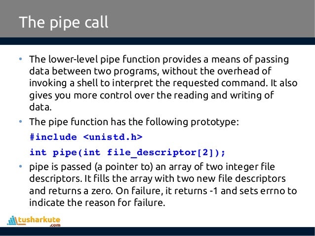 Implementation of Pipe in Linux