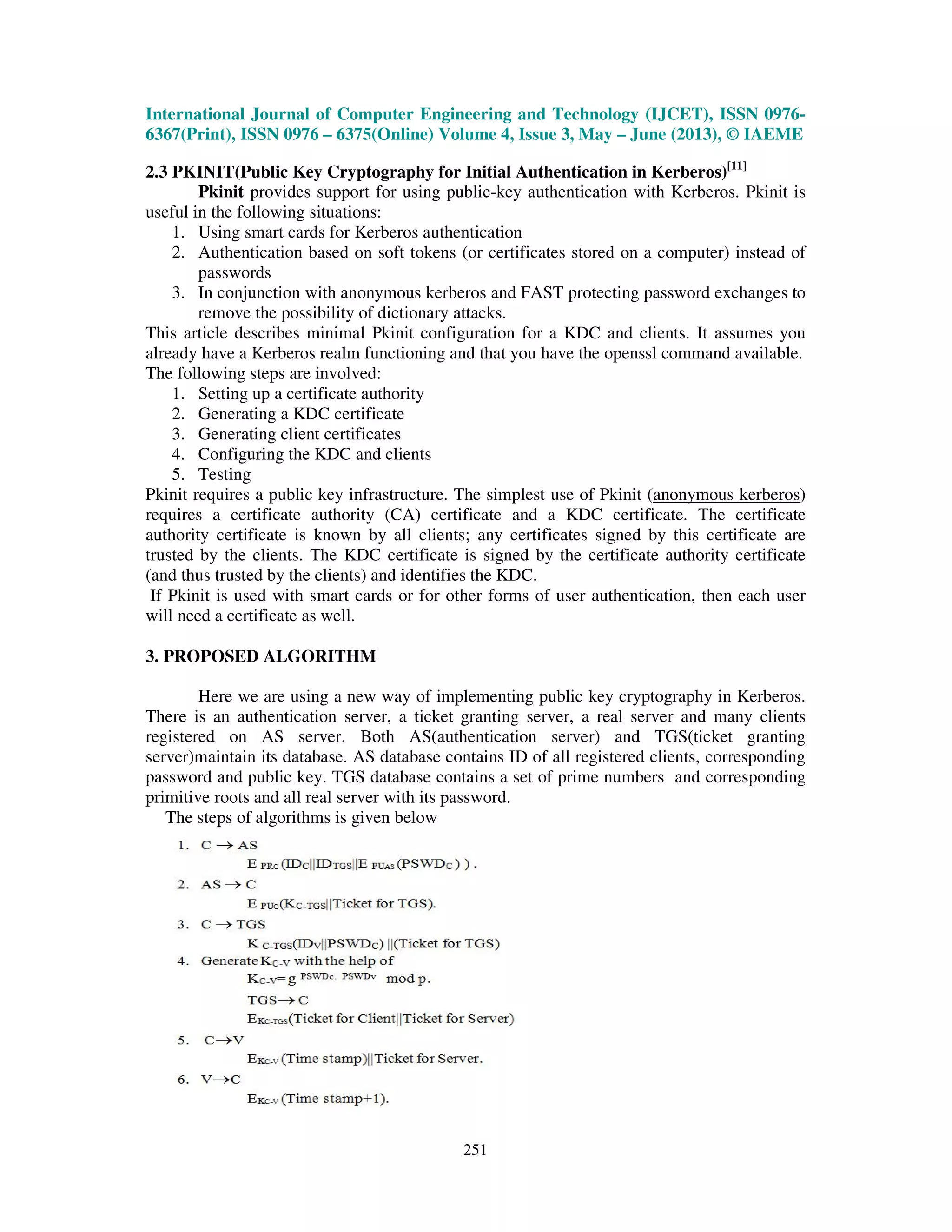 Implementation of public key cryptography in kerberos with prevention 2 | PDF