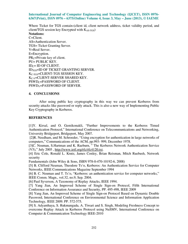 Implementation of public key cryptography in kerberos with prevention 2 | PDF