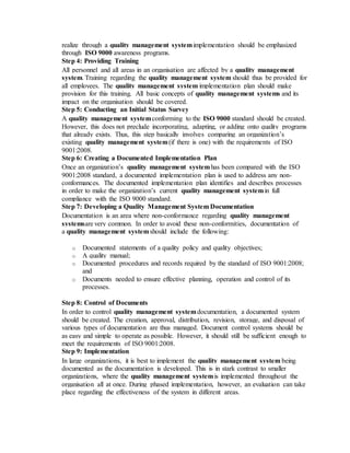 Implementation of quality management system | DOCX