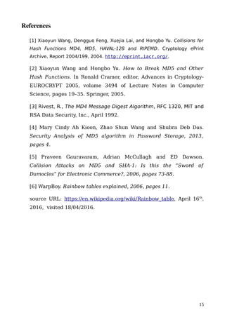 Implementation of rainbow tables to crack md5 codes | PDF