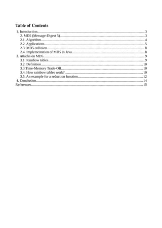 Implementation of rainbow tables to crack md5 codes | PDF
