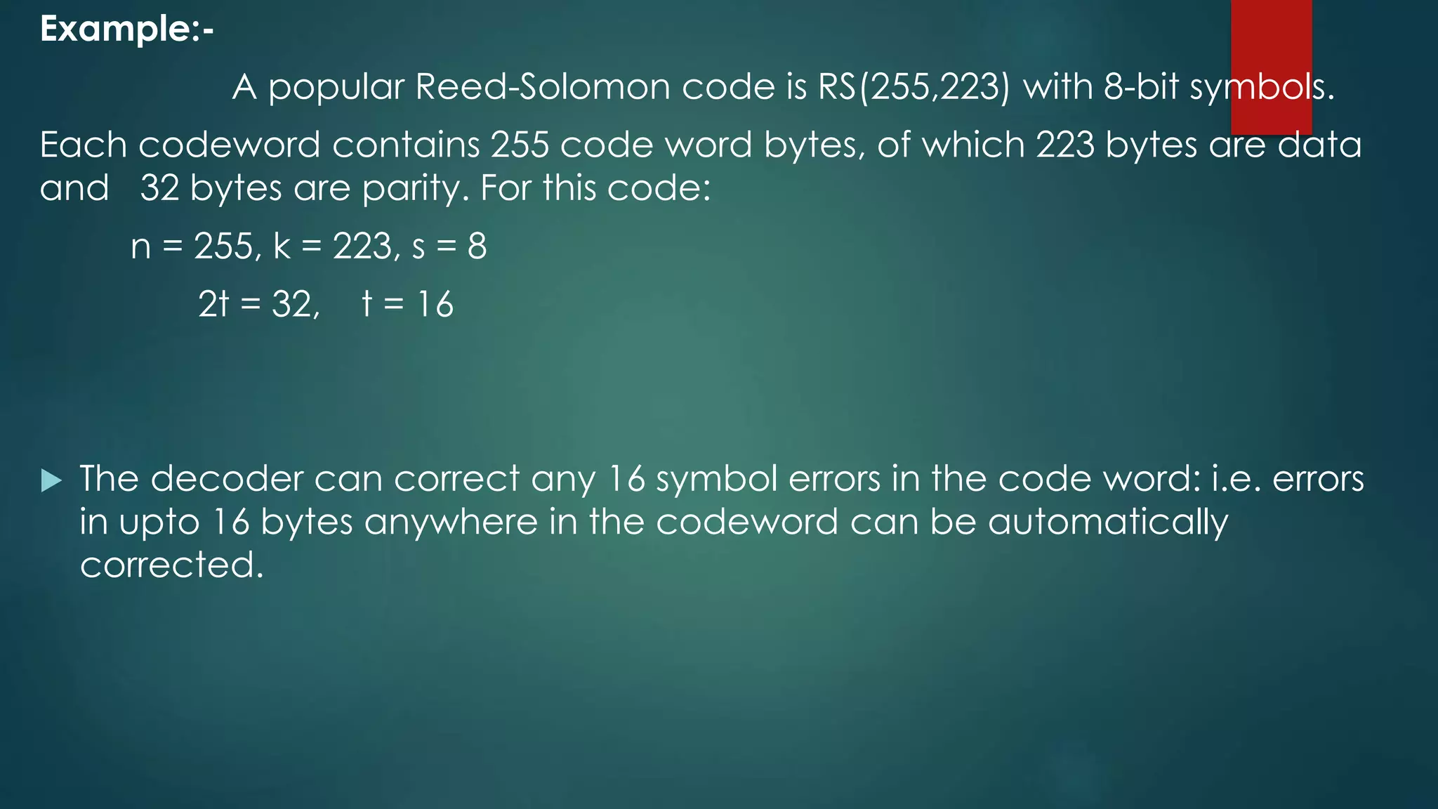 Implementation of reed solomon codes basics | PPTX